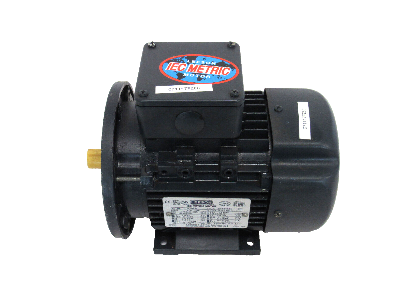 NEW LEESON 192038.00 MOTOR 1/2HP 230/460V D71C 19203800 - SB Industrial ...