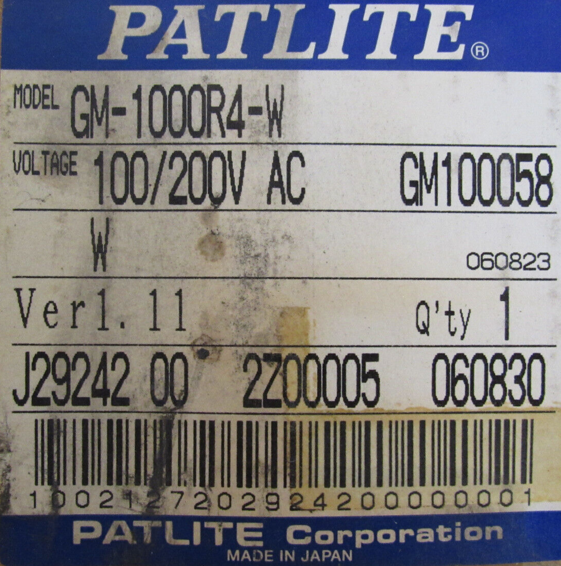 NEW PATLITE GM-1000R4-W SIGNAL DISPLAY 100/200V GM1000R4W - SB ...