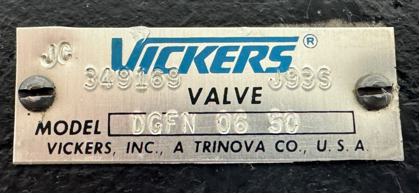 NEW VICKERS DGFN-06-50 FLOW REGULATOR VALVE 349169 - SB Industrial ...