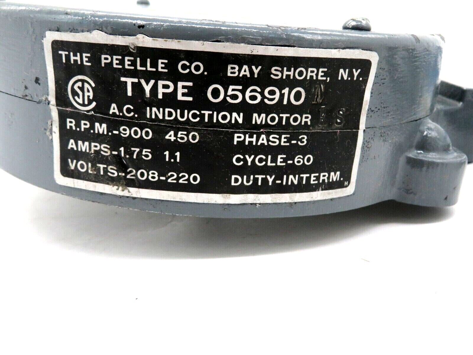 REPAIRED PEELLE COMPANY 056910 A.C. INDUCTION MOTOR PHASE 3 - SB ...