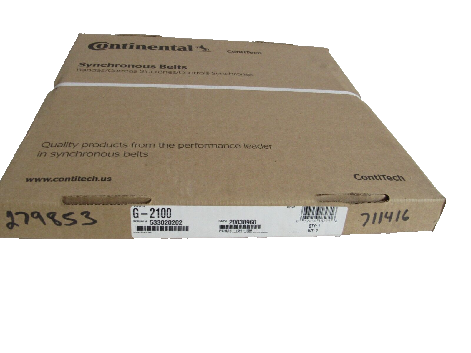 NEW CONTINENTAL G-2100 SYNCHRONOUS BELTS G2100 - SB Industrial Supply, Inc.
