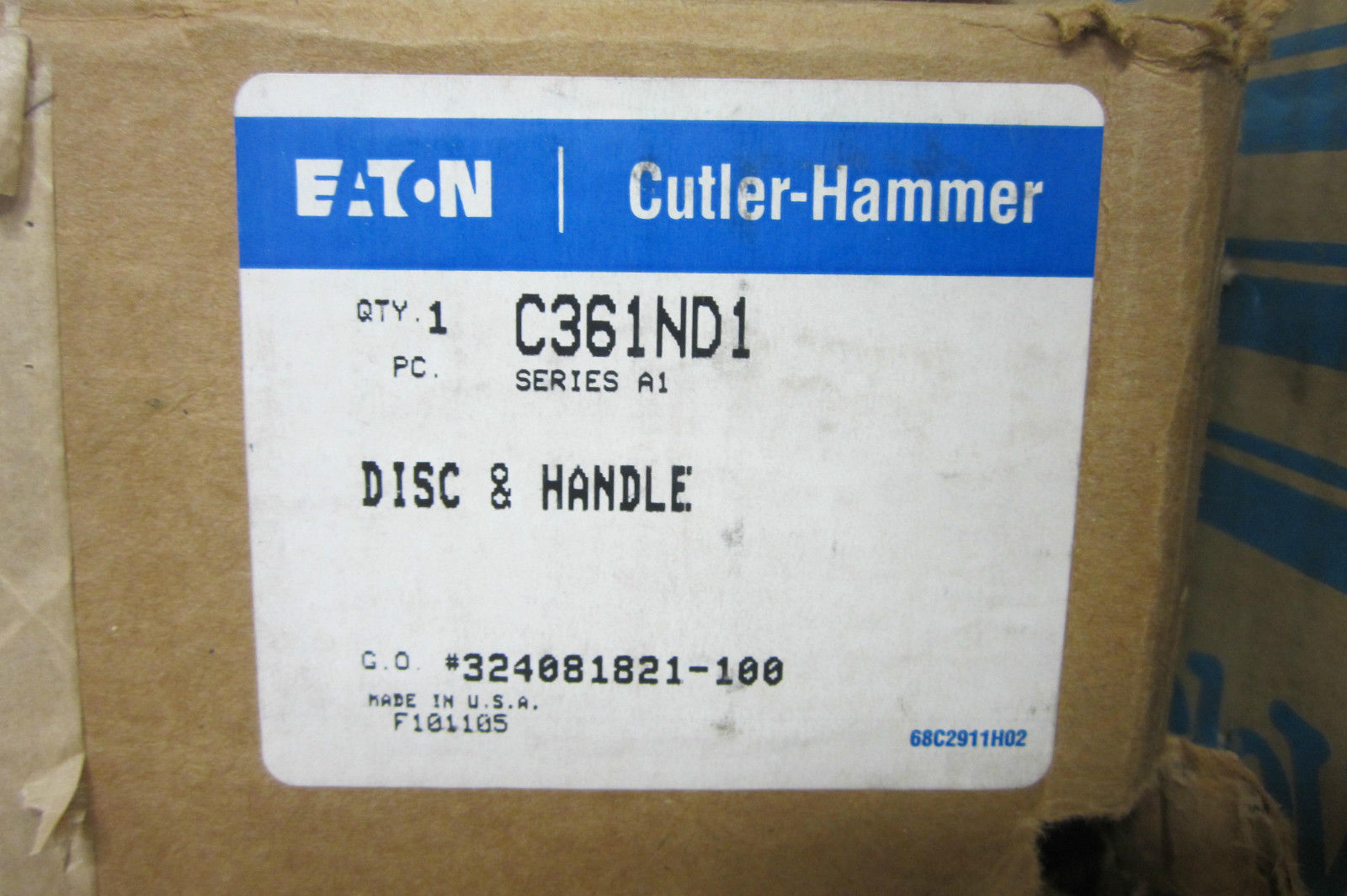 NEW EATON CUTLER HAMMER C361ND1 DISCONNECT SWITCH/HANDLE - SB ...