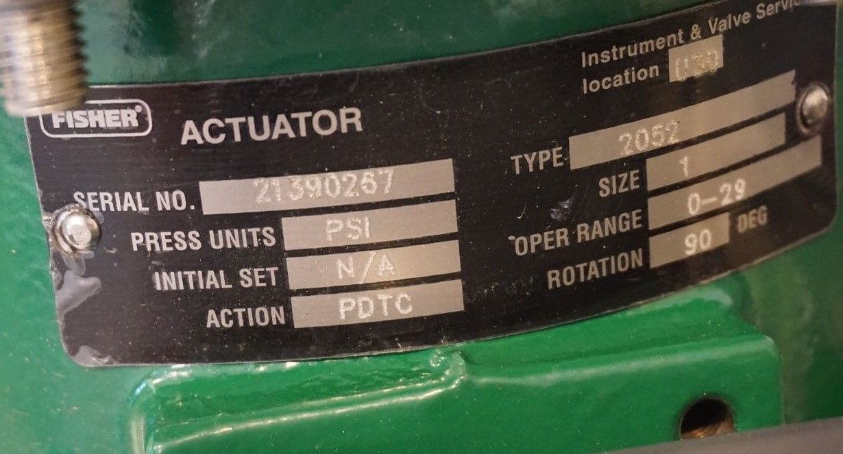 NEW FISHER 2052 SIZE 1 ACTUATOR PDTC ACTION - SB Industrial Supply, Inc.