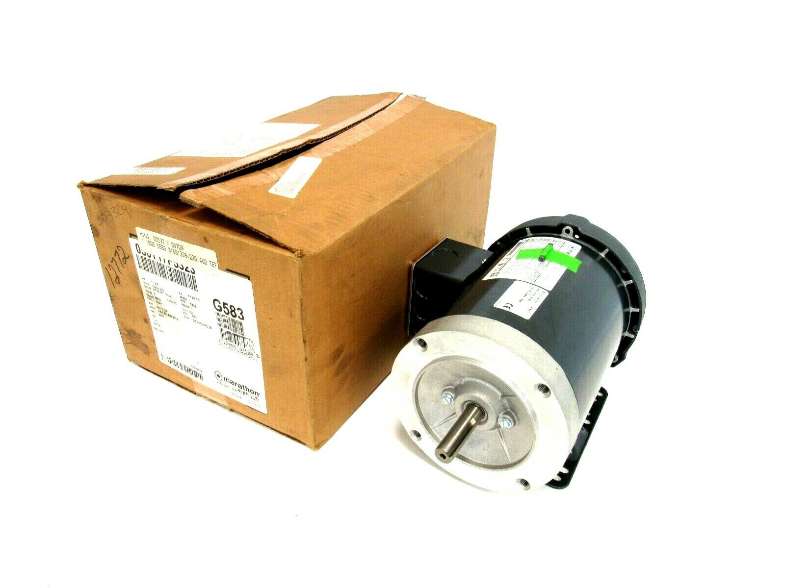 NEW MARATHON G583 MOTOR 1-3/4HP 208-230-460V 1425RPM 5/8" DIA ...
