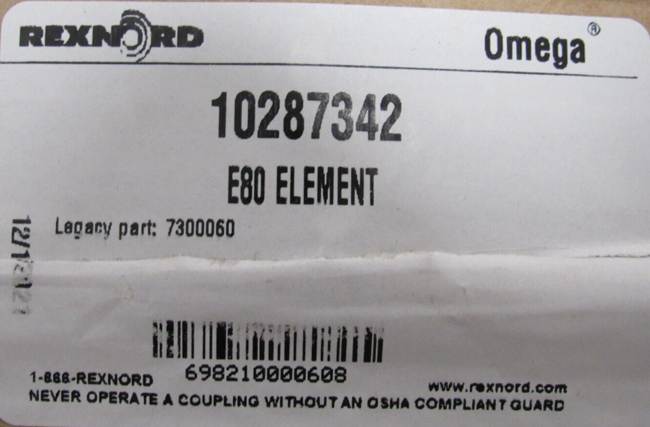 NEW REXNORD E80 COUPLING ELEMENT OMEGA 80 10287342 7300060 - SB ...