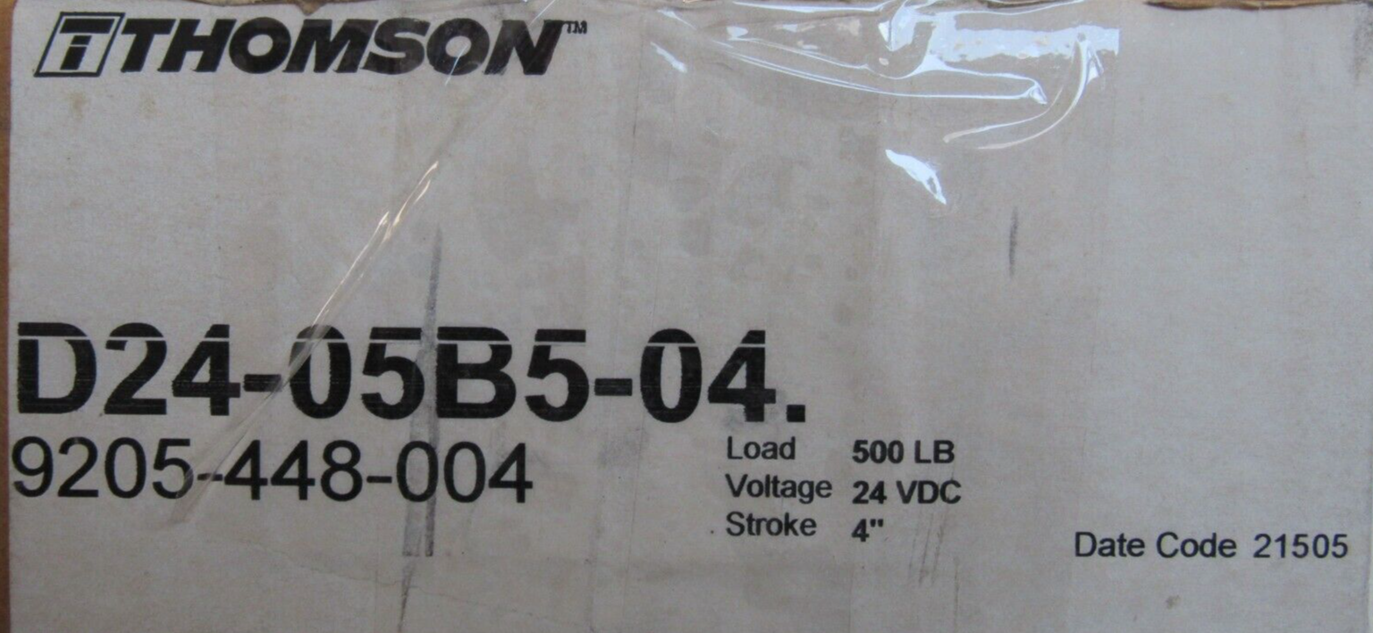 NEW THOMPSON D24-05B5-04 ELECTRAK 10 ACTUATOR 4" STROKE 24VDC 500LB ...