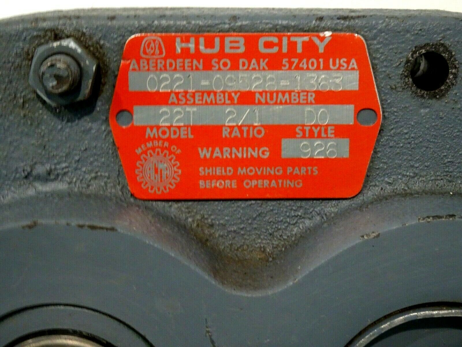 REFURBISHED HUB CITY 0221-09528-1363 PARALLEL SHAFT GEAR REDUCER ...