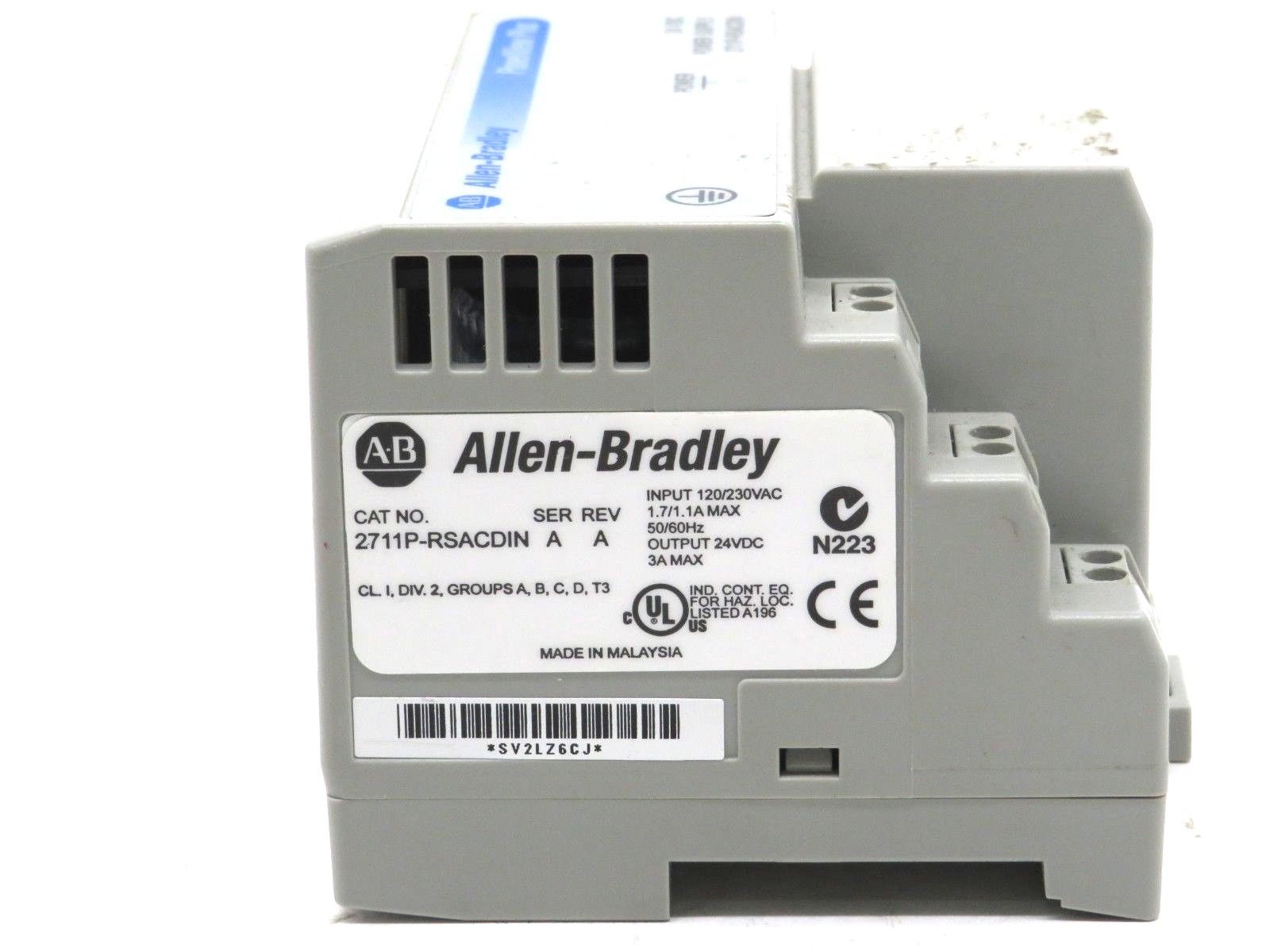 USED ALLEN BRADLEY 2711P-RSACDIN PANEL VIEW PLUS POWER SUPPLY 24VDC ...
