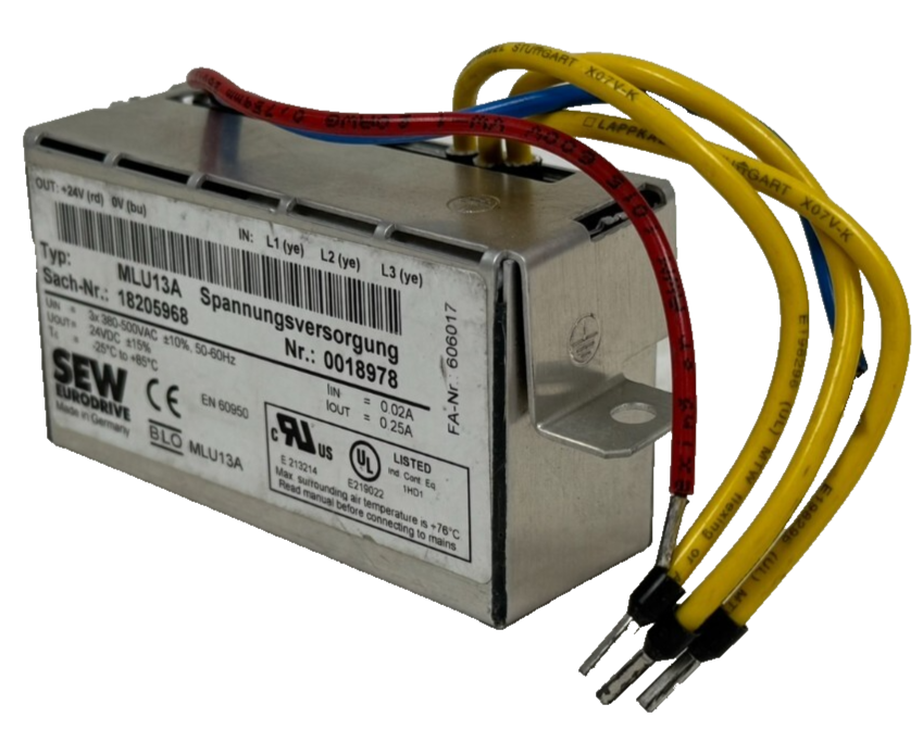 USED SEW EURODRIVE MLU13A INTEGRATED POWER SUPPLY 18205968 - SB ...