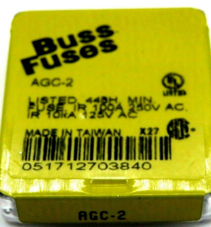 NEW 50 COUNT BUSSMANN AGC-2 FUSES AGC2 - SB Industrial Supply, Inc.