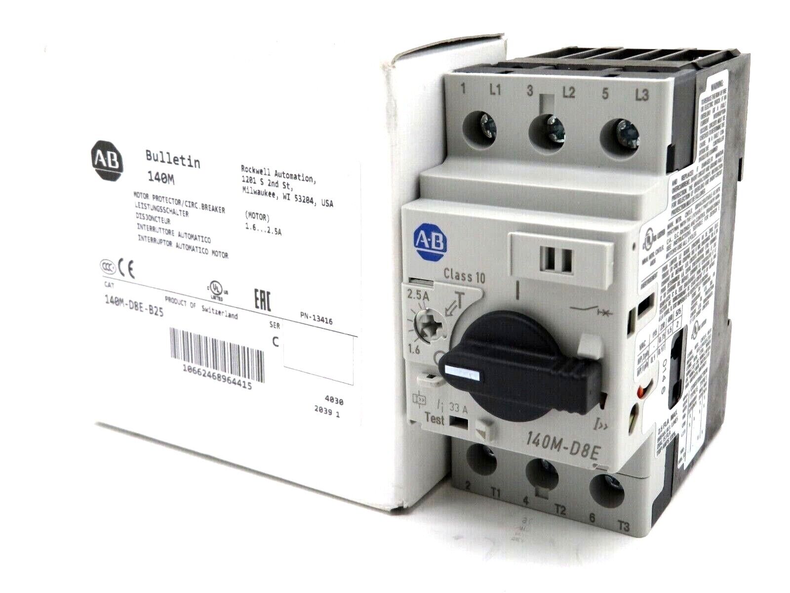 NEW ALLEN BRADLEY 140M-D8E-B25 CIRCUIT BREAKER SER.C 140MD8EB25 - SB ...