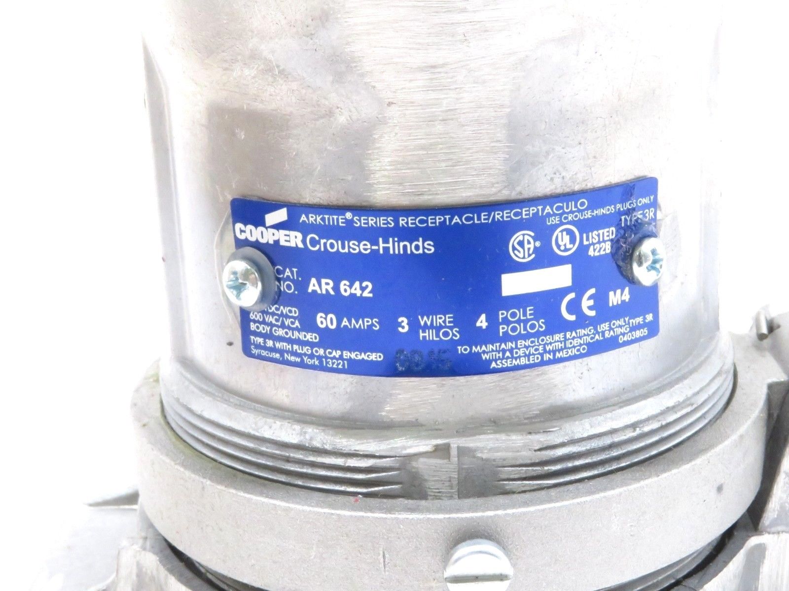 NEW CROUSE HINDS AR642 RECEPTACLE 60AMPS - SB Industrial Supply, Inc.