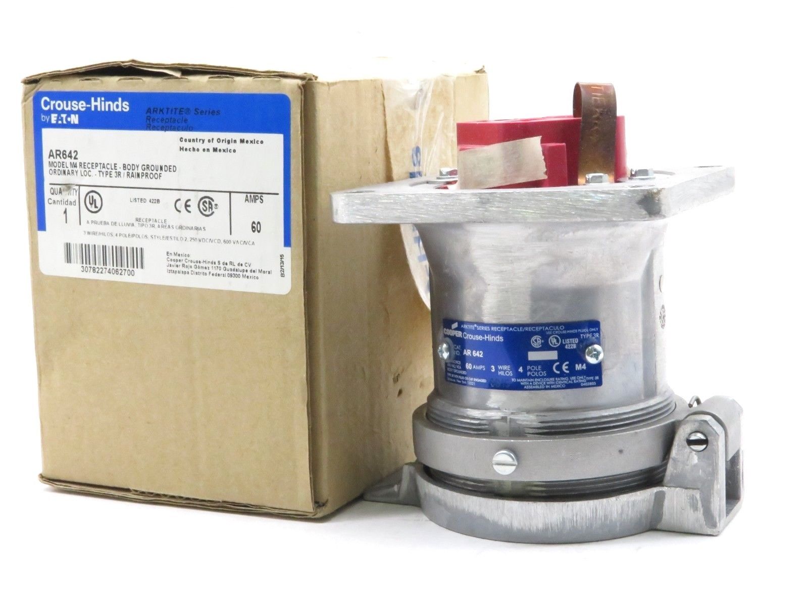 NEW CROUSE HINDS AR642 RECEPTACLE 60AMPS - SB Industrial Supply, Inc.