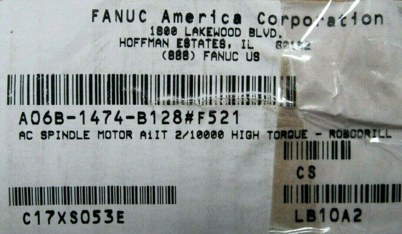 NEW FANUC A06B-1474-B128#F521 AC SPINDLE MOTOR 2/10000 A06B1474B128F521 ...
