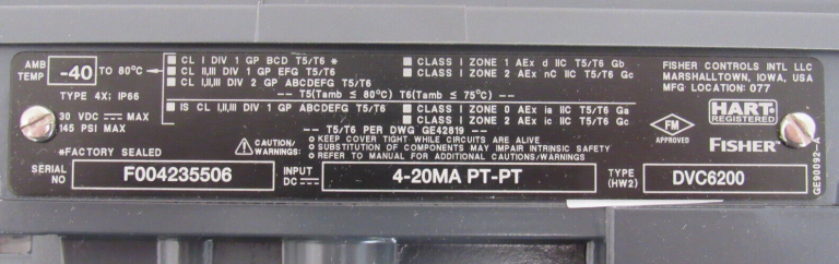 NEW FISHER DVC-3793-4346221 VALVE POSITIONER DVC6200 DVC37934346221 ...