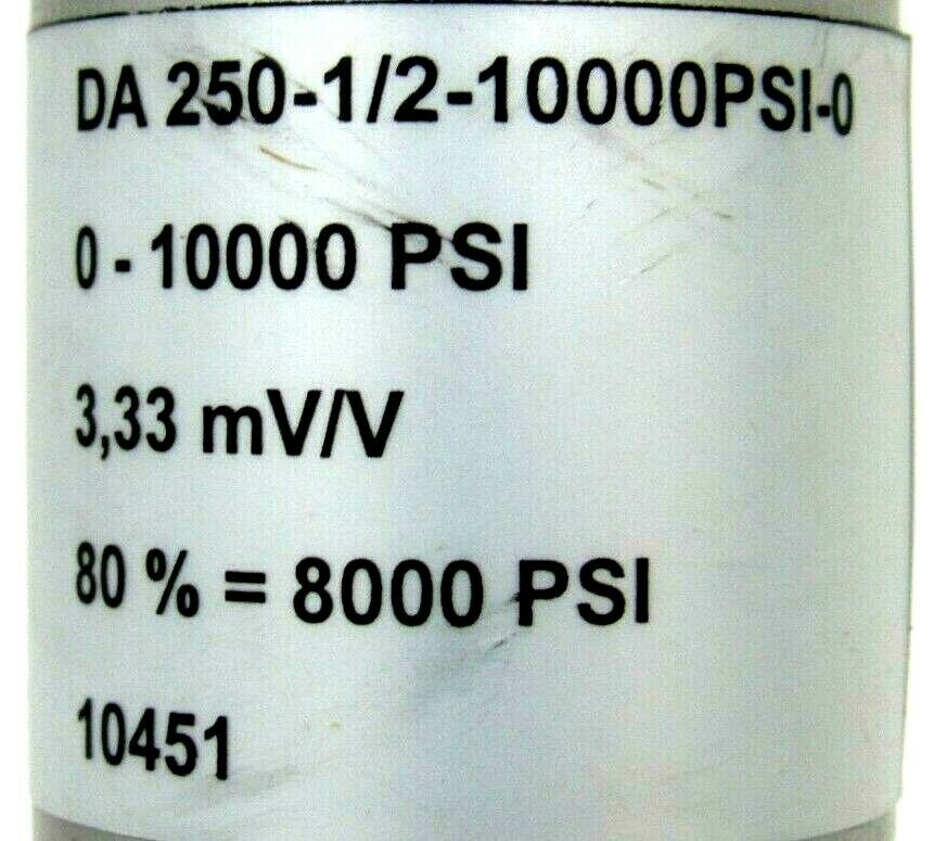 NEW GNEUB DA250-1/2-10000PSI-0 PRESSURE TRANSDUCER DA2501210000PSI0 ...