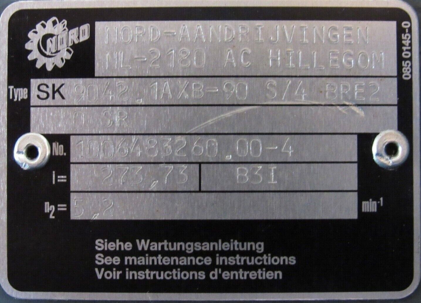 NEW NORD SK9042.1AXB-90 GEARMOTOR SK90-S/4-BRE20-SR SK9042.1AXB-90-S/4 ...