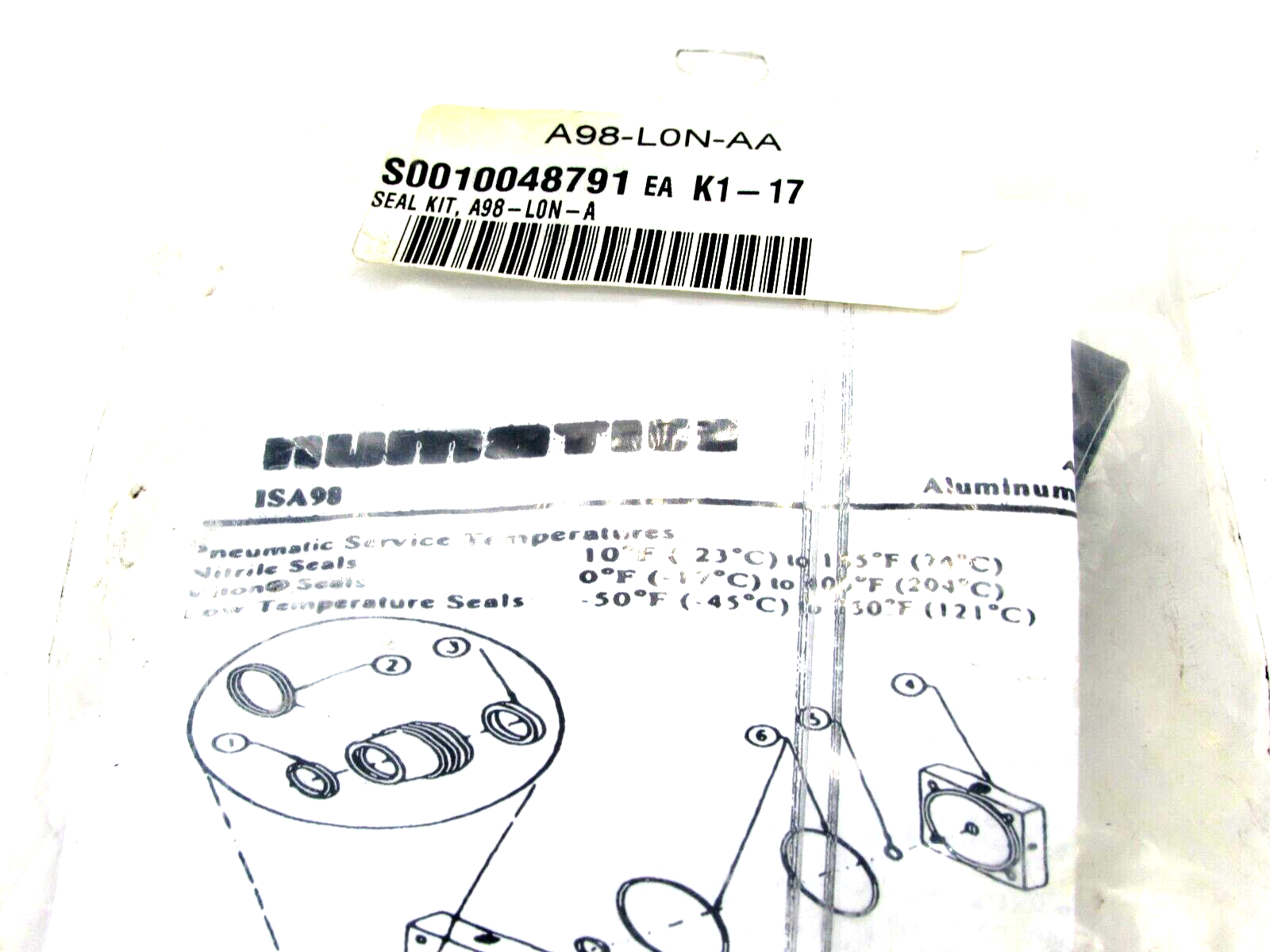 NEW NUMATICS A98-L0N-AA SEAL KIT A98-L0N-AA - SB Industrial Supply, Inc.