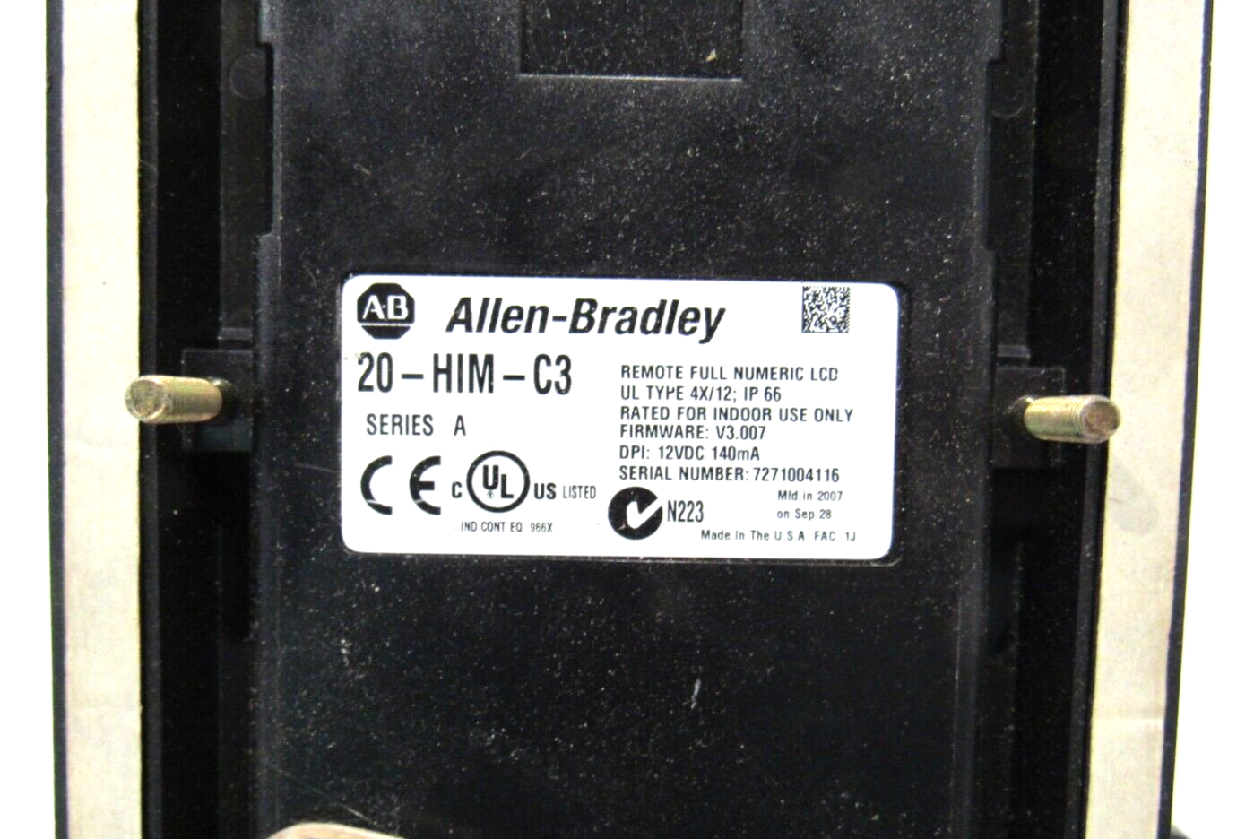 USED ALLEN BRADLEY 20-HIM-C3 PROGRAMMING MODULE 20HIMC3 - SB Industrial ...