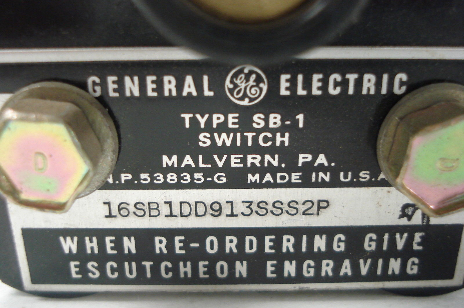USED GENERAL ELECTRIC SB-1 SWITCH 16SB1DD913SSS2P - SB Industrial ...