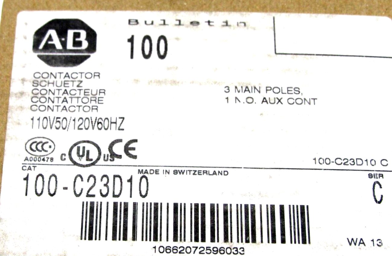 NEW ALLEN BRADLEY 100-C23D10 CONTACTOR SERIES C 100C23D10 - SB ...