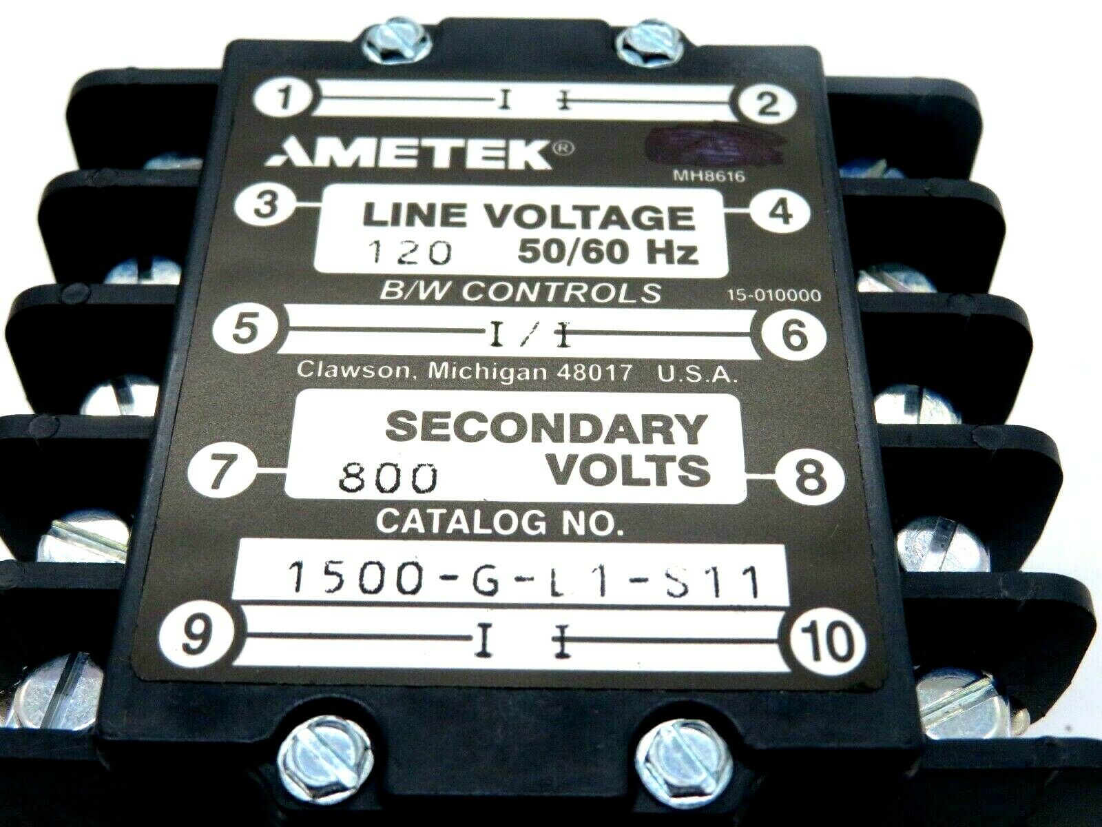 NEW AMETEK B/W CONTROLS 1500-G-L1-S11-OC-X CONTROL RELAY 1500GL1S11OCX ...