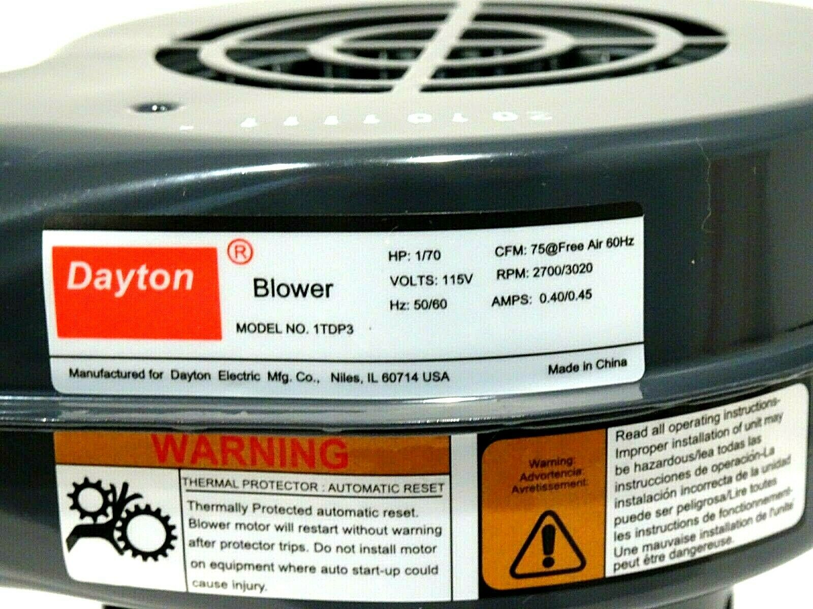 NEW DAYTON 1TDP3 BLOWER /MOTOR 115V 50/60 HZ - SB Industrial Supply, Inc.