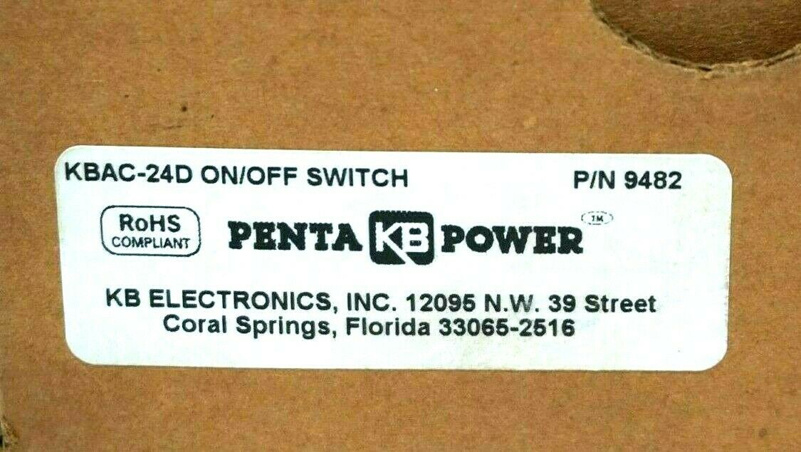 NEW KB ELECTRONICS 9482 ON/OFF SWITCH KBAC-24D - SB Industrial Supply, Inc.