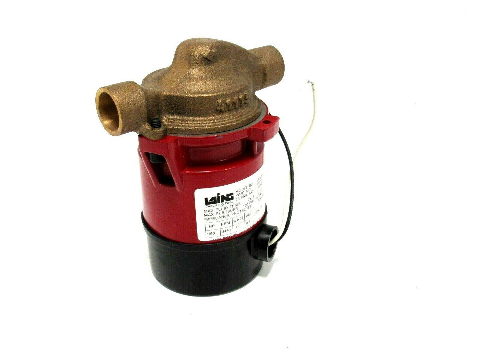 NEW LAING SM-909-BS-14 CIRCULATING PUMP 115V 1/50HP 3/4" 63270 ...