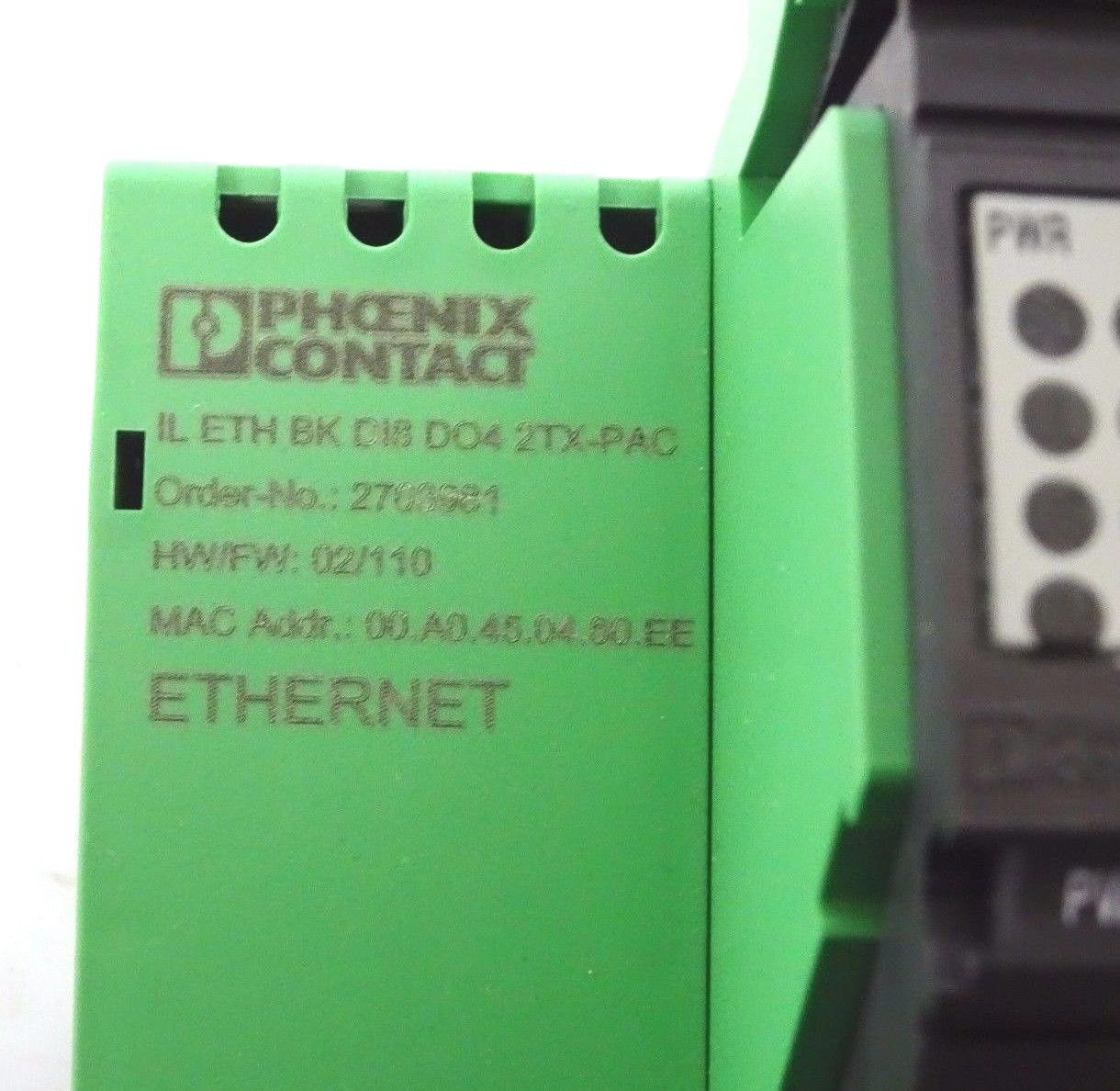 NEW PHOENIX CONTACT 2703981 IL ETH BK DI8 DO4 2TX-PAC MODULE - SB ...