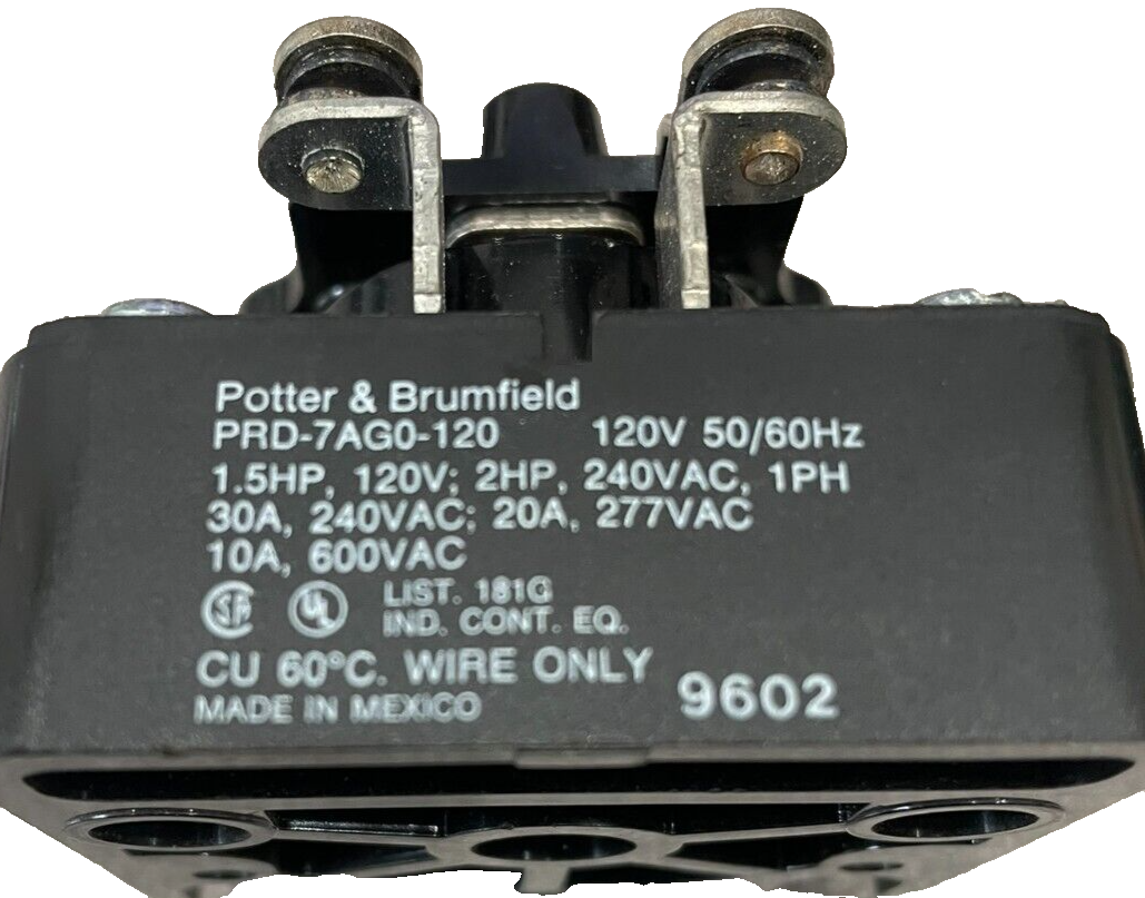 NEW POTTER & BRUMFIELD PRD-7AG0-120 RELAY MOUNTING PANEL PRD7AG0120 ...