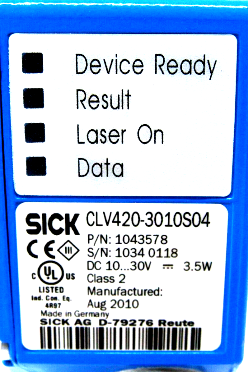 NEW SICK CLV420-3010S04 BARCODE SCANNER 1043578 CLV4203010S04 - SB ...
