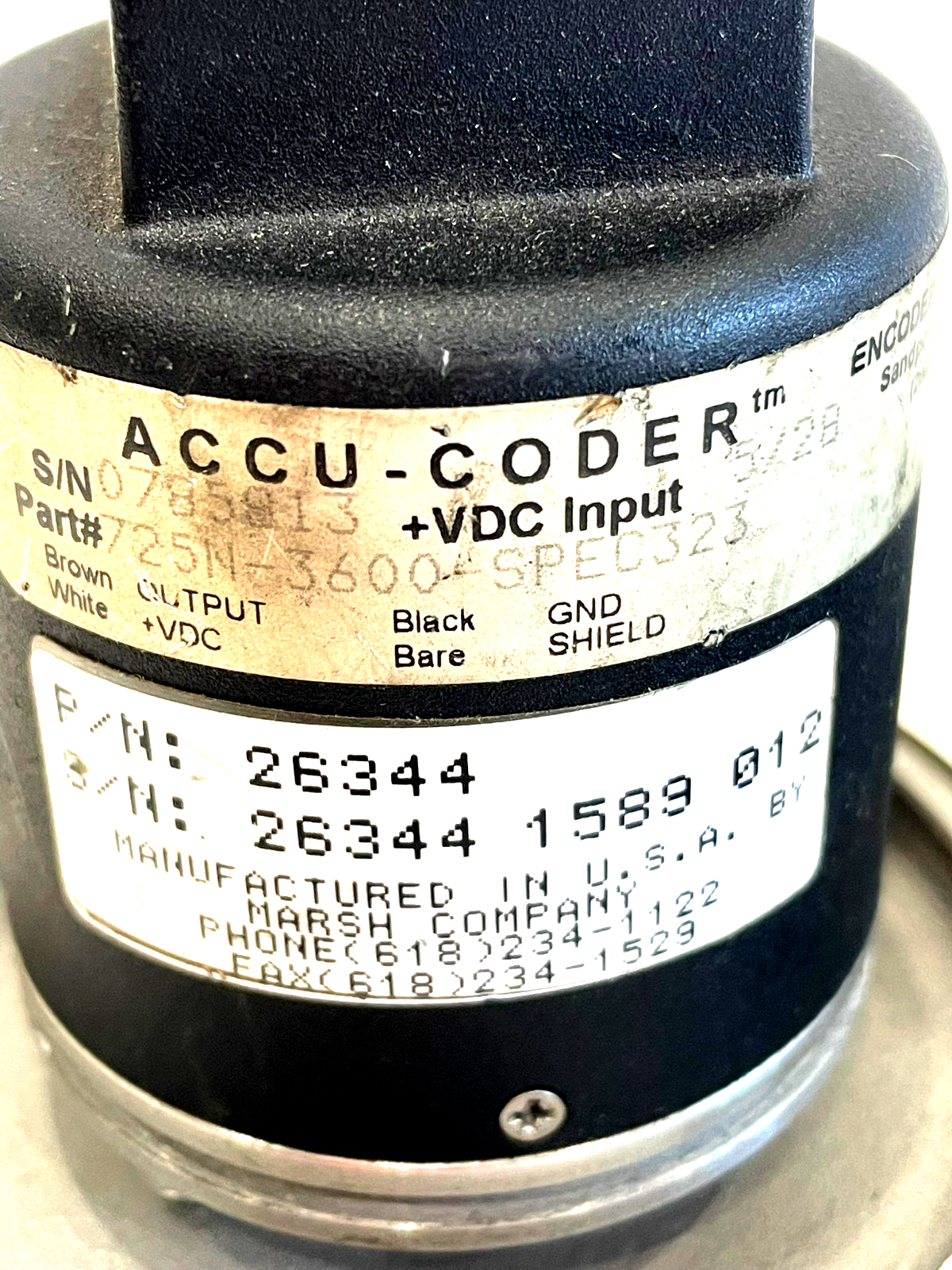 USED ACCU-CODER 725N-3600 ENCODER 26344 725N3600 SPEC323 - SB ...