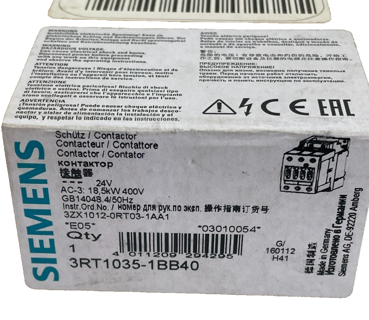 USED SIEMENS 3RT1035-1BB40 CONTACTOR 3RT10351BB40 - SB Industrial ...