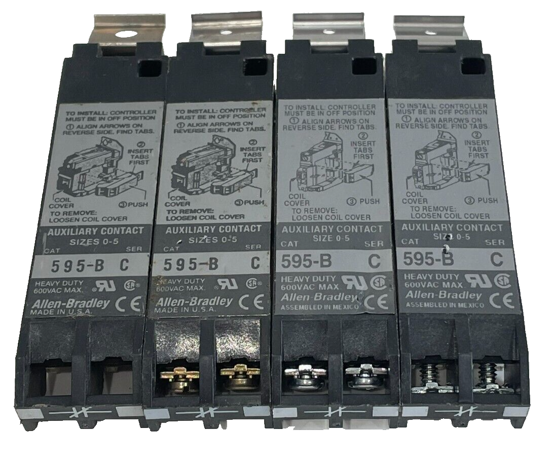 A / B 595-B AUXILIARY CONTACT SERIES C 595B LOT OF 4 NEW, SURPLUS - SB ...