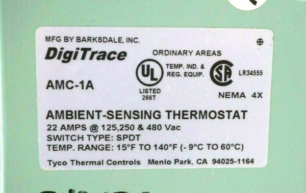 NEW BARKSDALE DIGITRACE AMC-1A AMBIENT SENSING THERMOSTAT AMC1A - SB ...
