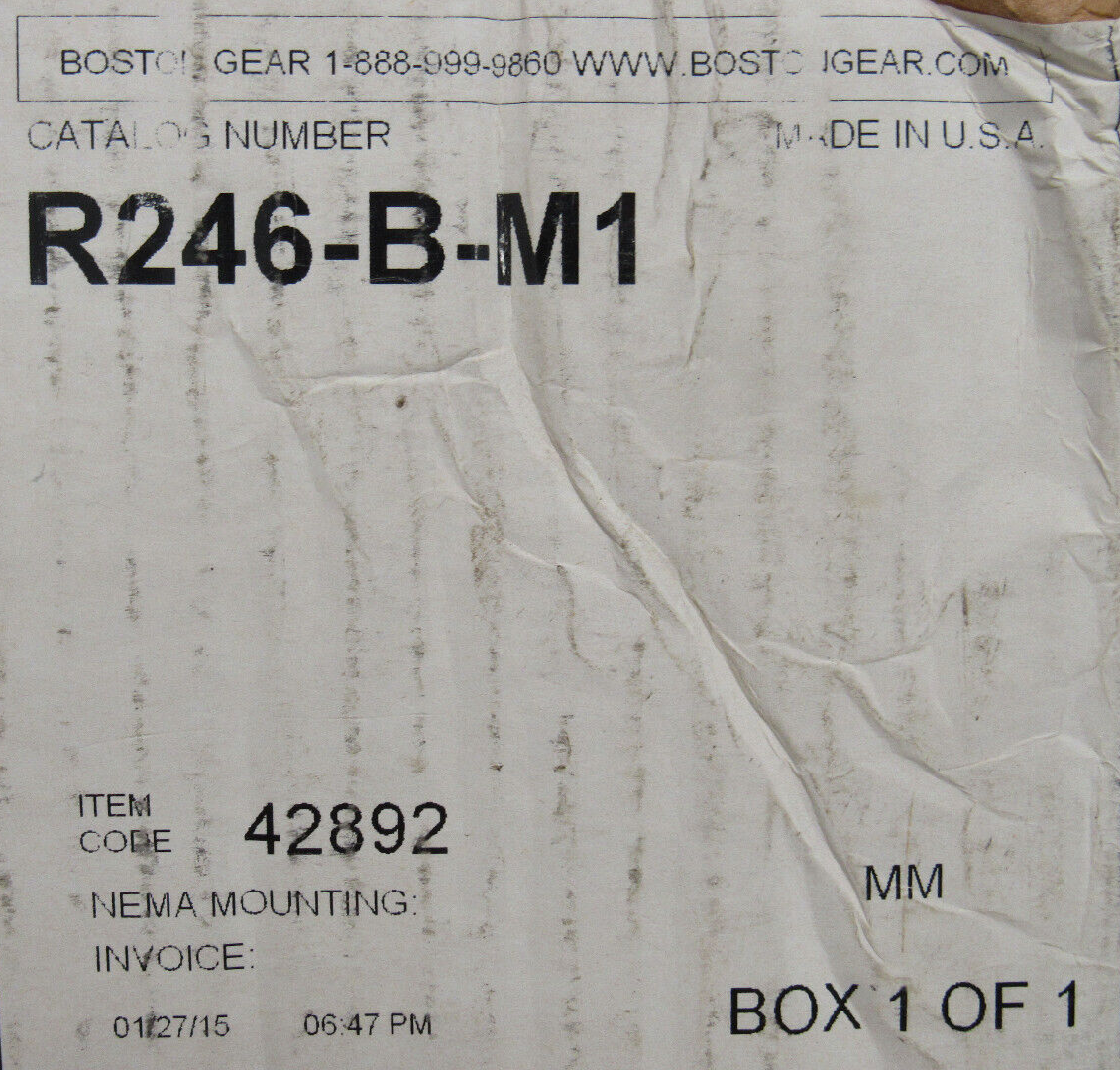 NEW BOSTON GEAR R246-B-M1 GEAR RATIO SPIRAL BEVEL GEARBOX 2:1 R246BM1 ...