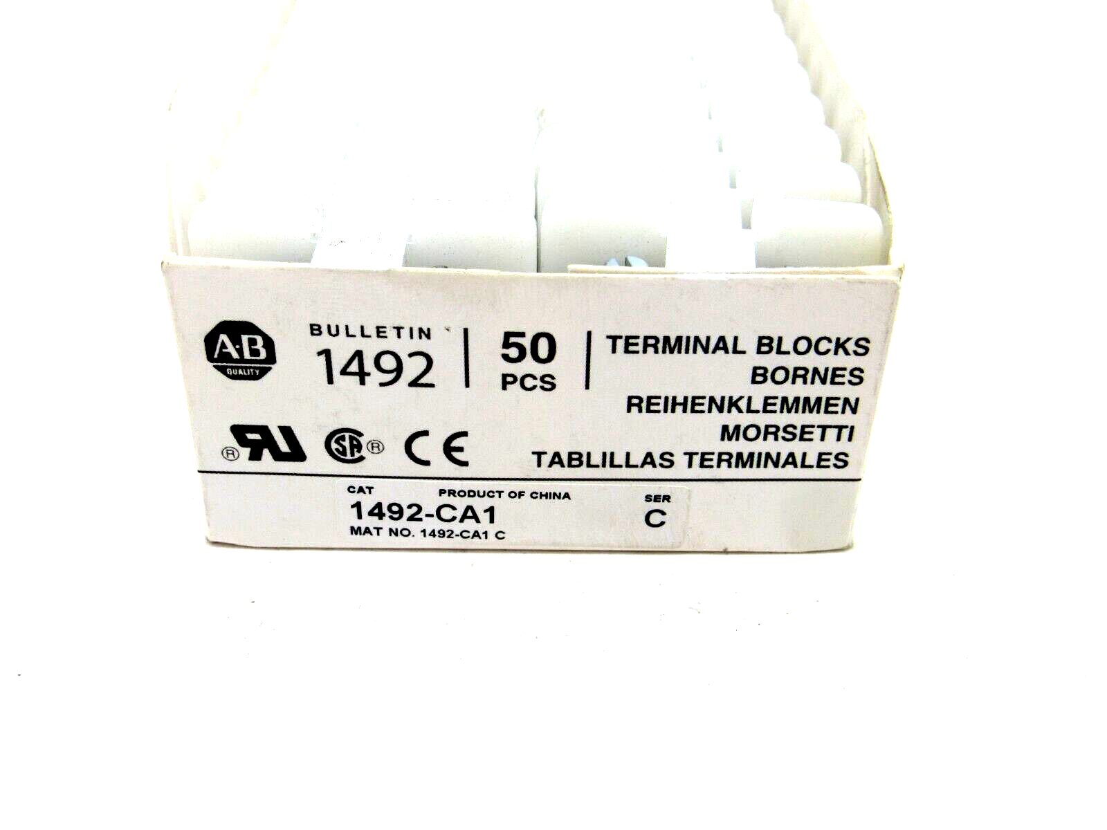 NEW BOX OF 50 ALLEN BRADLEY 1492-CA1 TERMINAL BLOCKS SER C 1492CA1 - SB ...