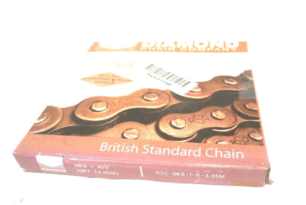 NEW DIAMOND CHAIN RSC-08B-1-R-3.05M RIVITED CHAIN 10' RSC08B1R305M - SB ...