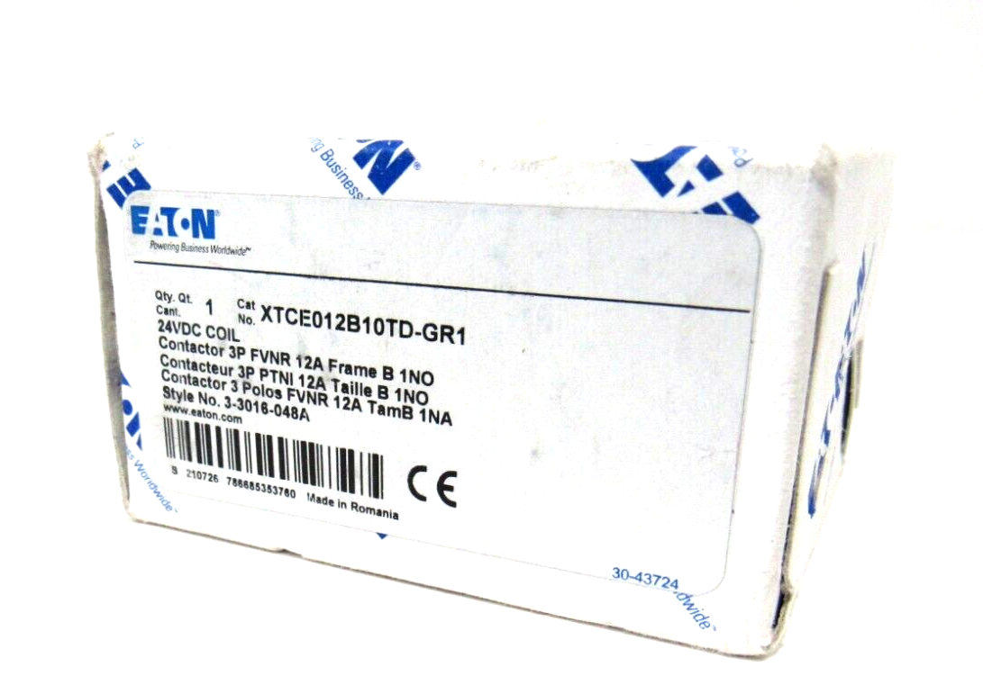 NEW EATON XTCE012B10TD-GR1 CONTACTOR XTCE012B10TDGR1 - SB Industrial ...