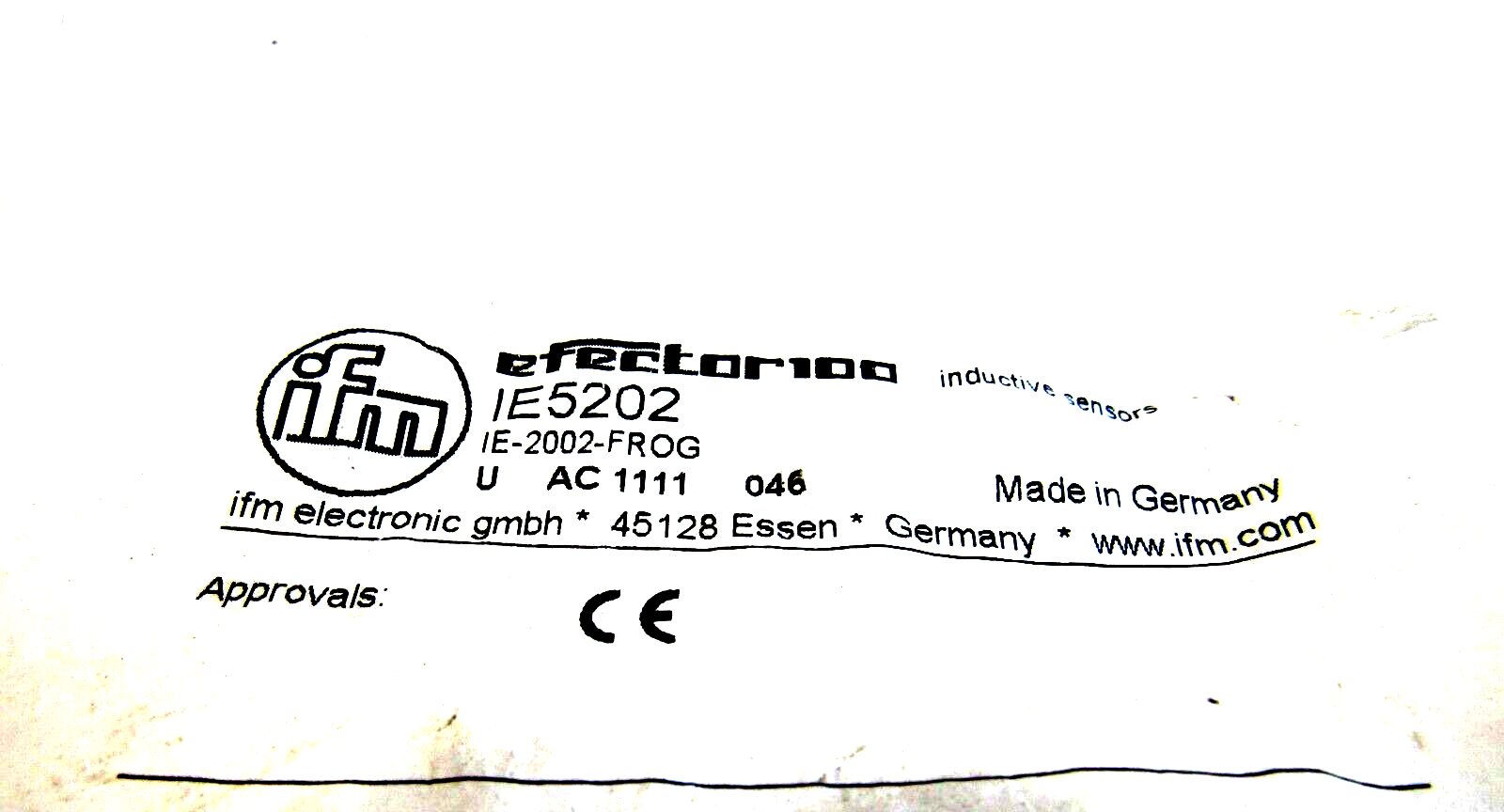 NEW IFM EFECTOR IE5202 PROXIMITY SWITCH IE-2002-FROG - SB Industrial ...