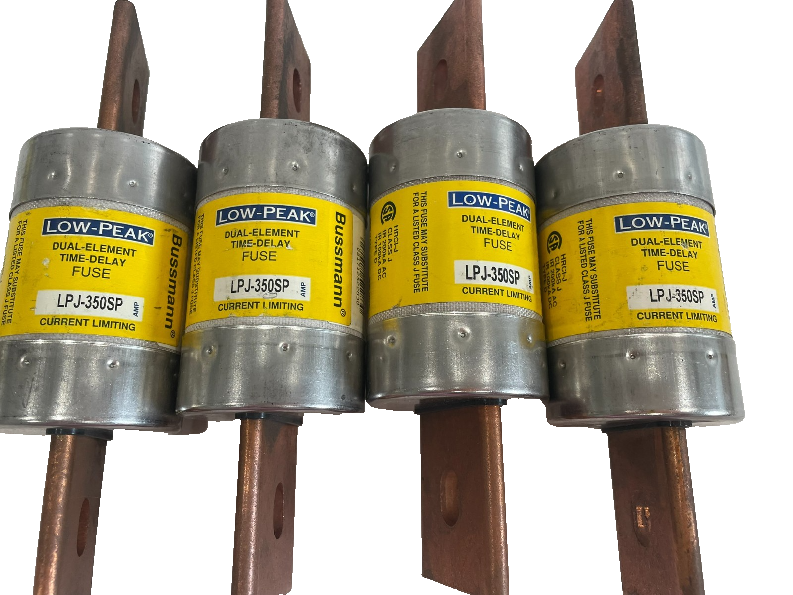 NEW LOT OF 4 BUSSMANN LPJ-350SP FUSES 600VAC 300VDC LPJ350SP - SB ...