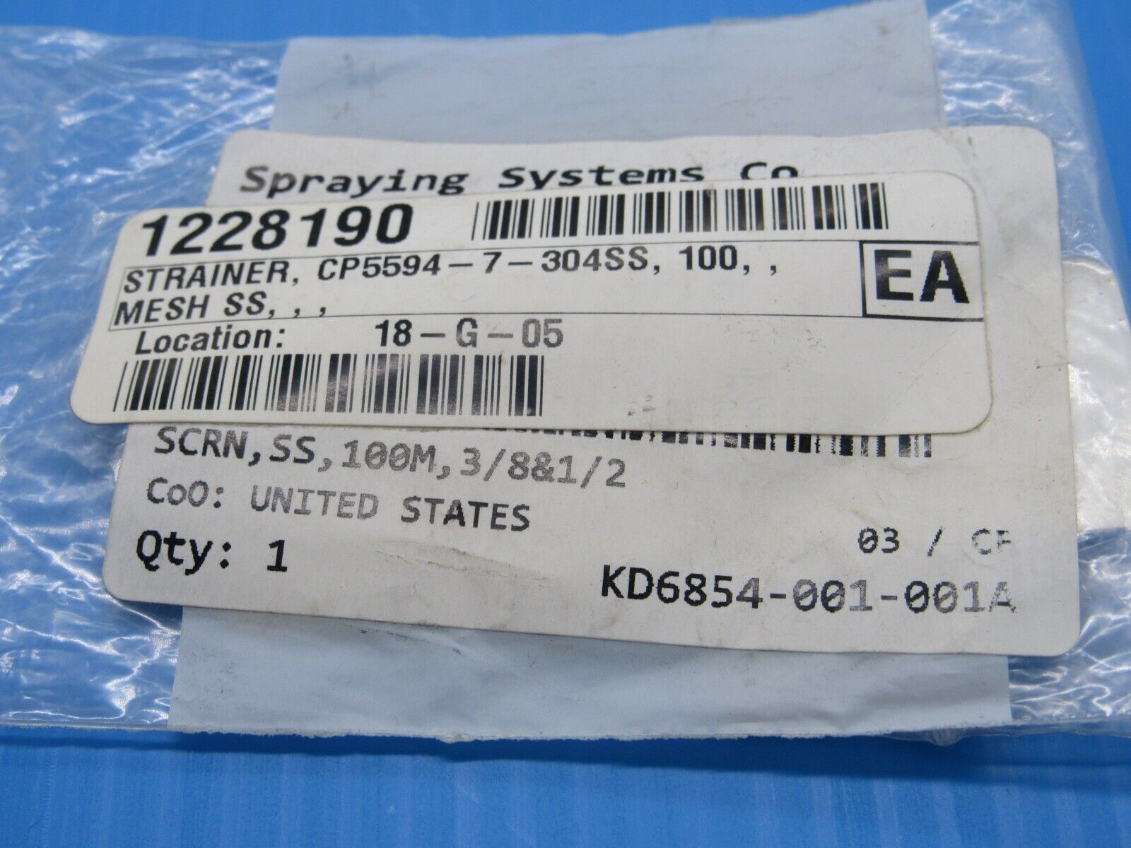 NEW LOT OF 8 SPRAYING SYSTEMS CO. CP5594-7-304SS MESH STRAINER ...