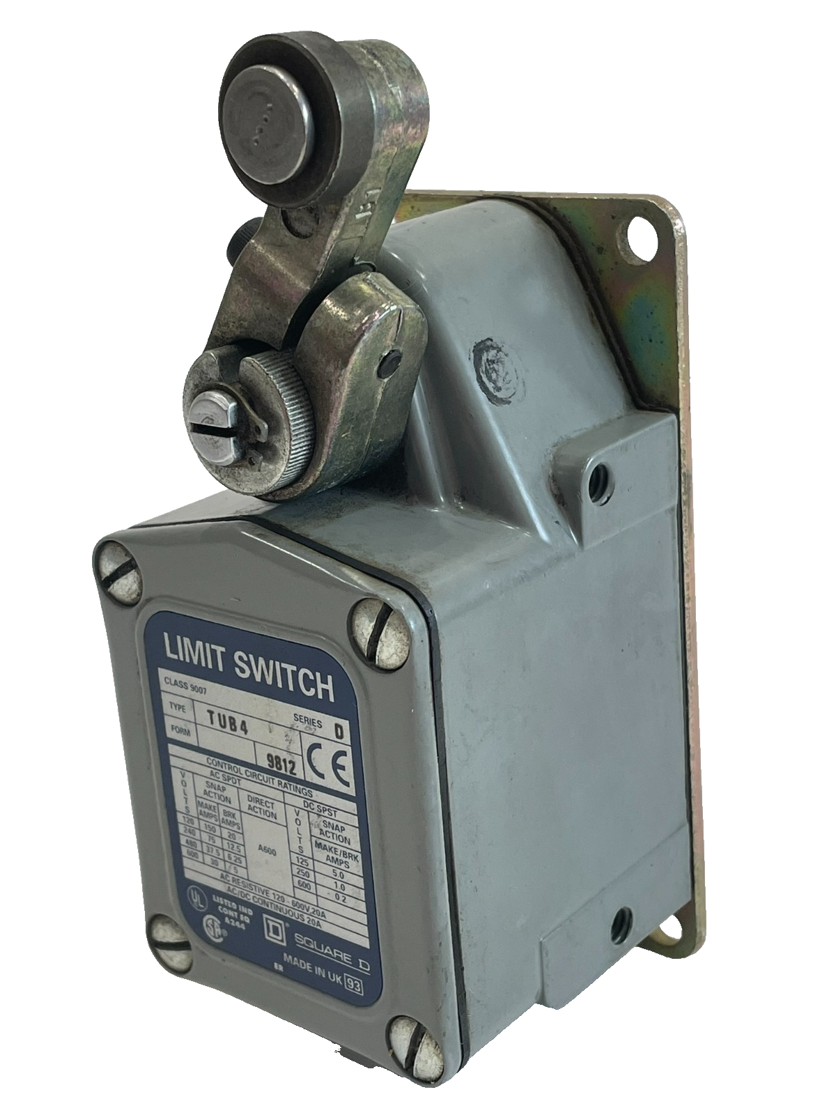 NEW SQUARE D 9007-TUB-4 LIMIT SWITCH SERIES D 9007TUB4 - SB Industrial ...