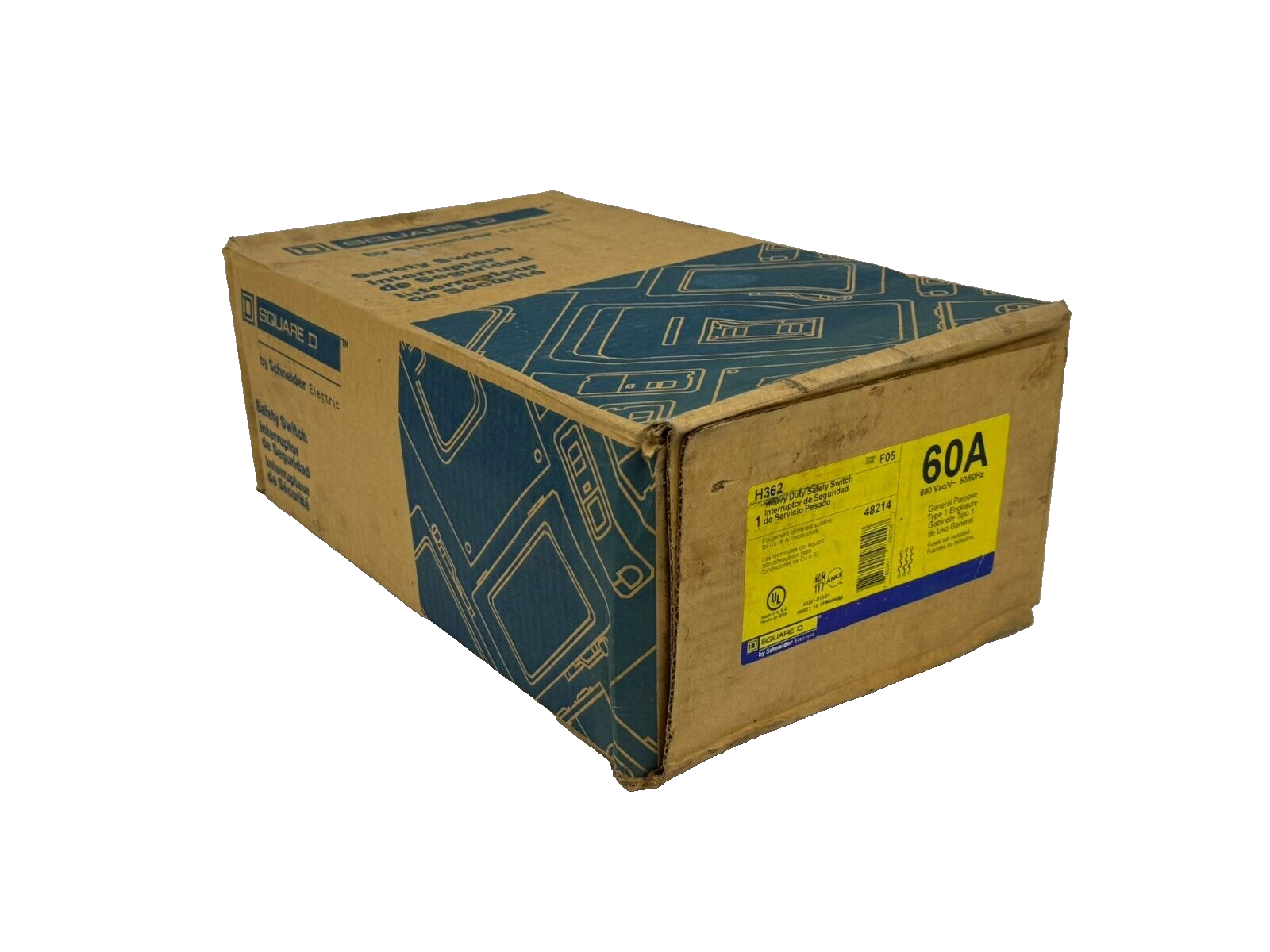 NEW SQUARE D H362 HEAVY DUTY SAFETY SWITCH 60A 600VAC 50/60HZ - SB ...