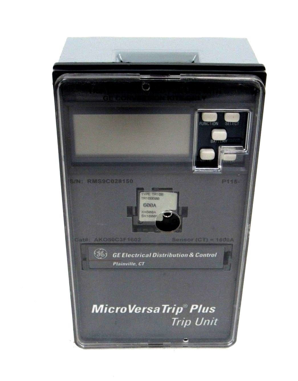 USED GENERAL ELECTRIC AKO50C3F1602 MICROVERSATRIP PLUS UNIT 1600A ...