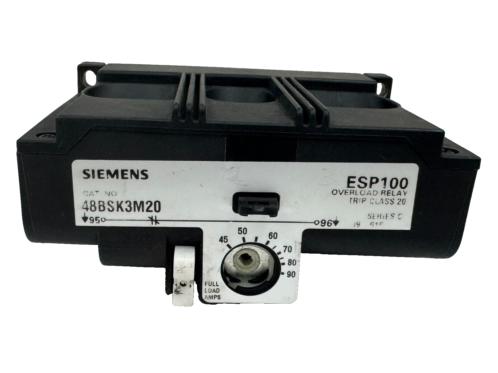 USED SIEMENS 48BSK3M20 OVERLOAD RELAY ESP100 45-90A 3PH. 600VAC 50/60HZ ...