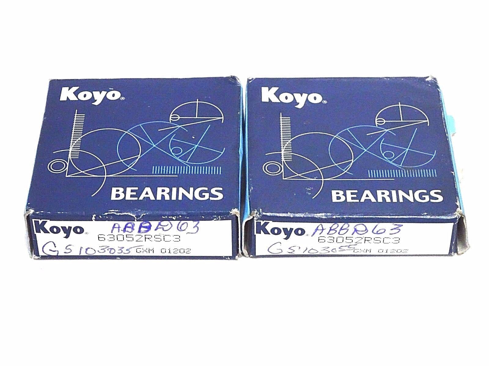2 NEW KOYO 63052RSC3 SEALED BALL BEARINGS - SB Industrial Supply, Inc.