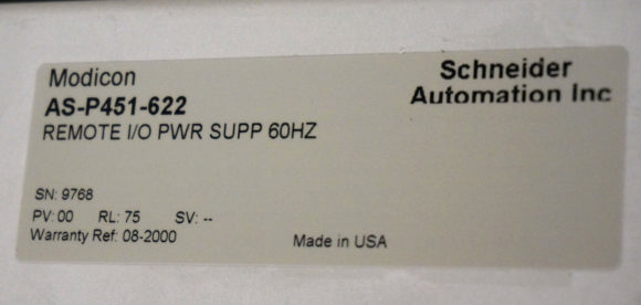 USED GOULD MODICON AS-P451-622 REMOTE I/O PROCESSOR W/ 15A0182-000 ...