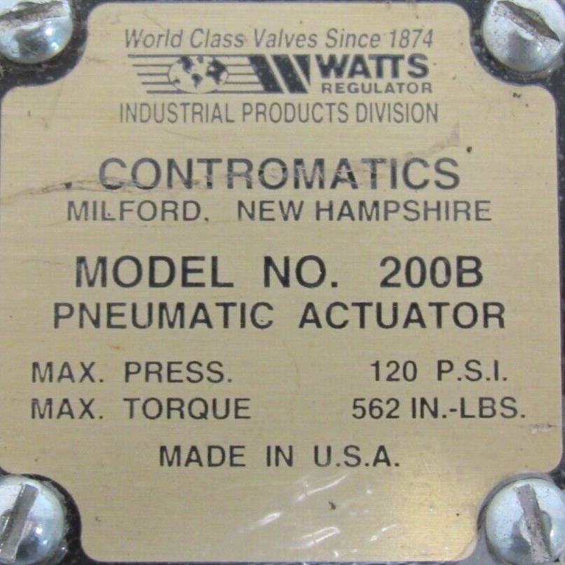 NEW CONTROMATICS 200B PNEUMATIC ACTUATOR - SB Industrial Supply, Inc.